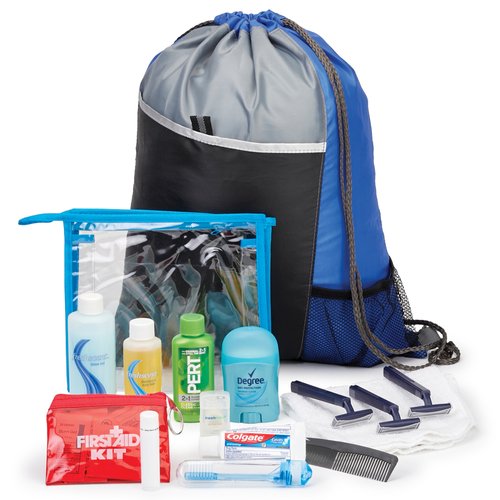 Male 16-Piece Hygiene Kit With Sport Drawstring Mesh Backpack ...