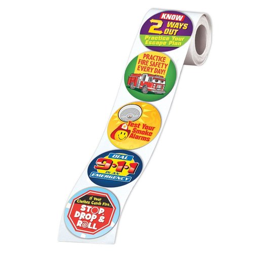 Fire Safety Themes 5-On-A-Roll Message Stickers | Positive Promotions