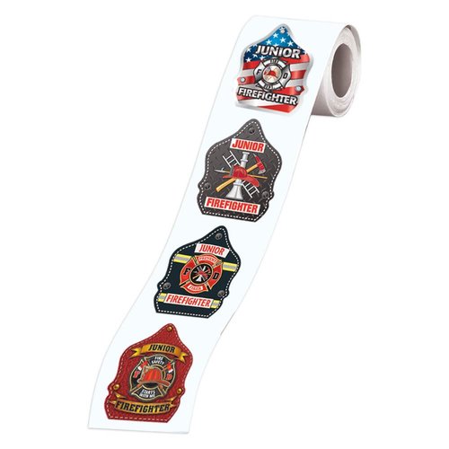 Assorted Fire Helmet Shield 4-On-A-Roll Stickers - Roll of 200 ...