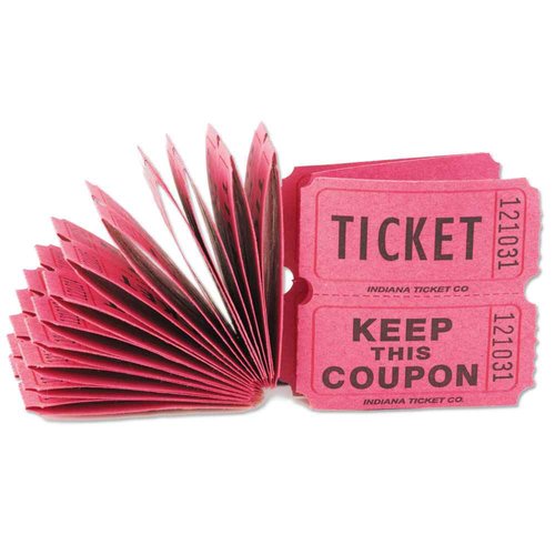 Red Paper Colored Raffle Tickets Sold In Packs Of 100 | Positive Promotions