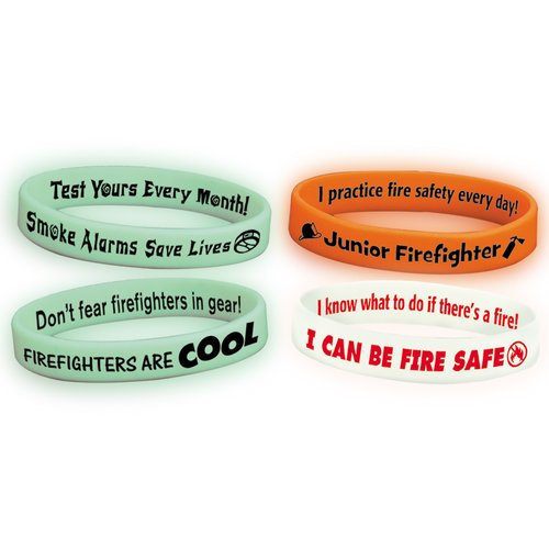 Fire Safety Glow Silicone Bracelet Assortment - Pack of 100 | Positive ...