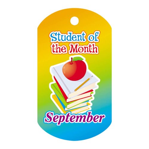 Student Of The Month September Award Tag With 4" Chain | Positive ...