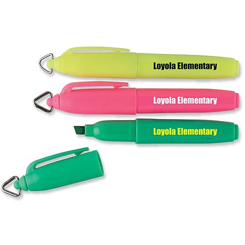 Mini Fluorescent Highlighter With Removable Key Chain Clip | Positive ...