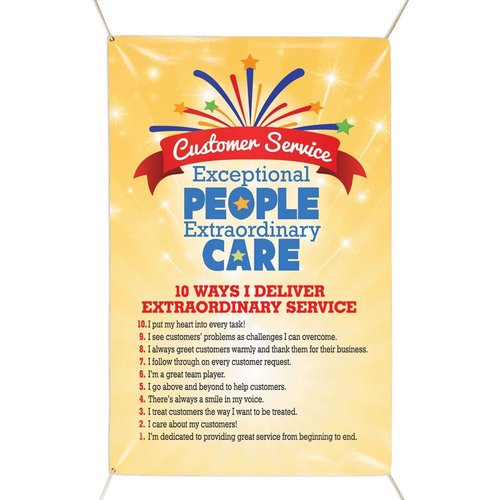 Customer Service Exceptional People Extraordinary Care - 4' x 6' Vinyl ...