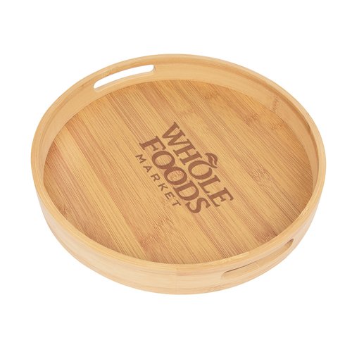 Bamboo Serving Tray/Charcuterie Board with Handles - Laser-Engraved ...
