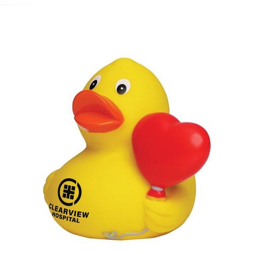 Rubber Duck with Heart - Personalization Available | Positive Promotions