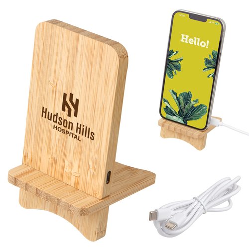 Bamboo Wireless Charging Phone Stand - Personalization Available ...