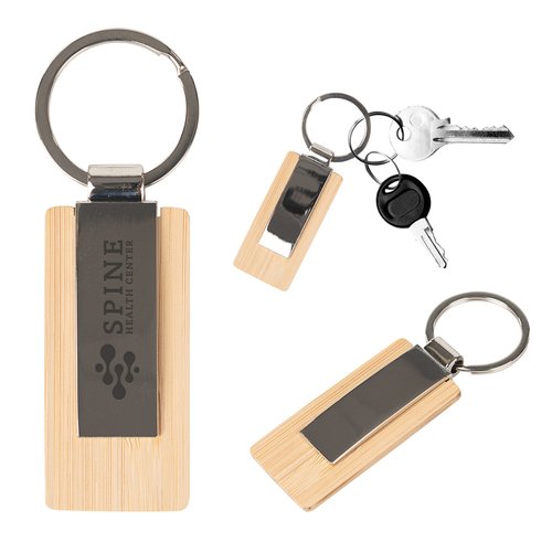 Bamboo & Metal Keytag - Laser-Engraved Personalization Available ...