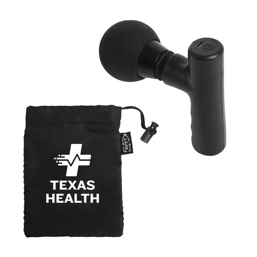 Portable Mini Massage Gun With rPET Pouch - One-Color Personalization ...