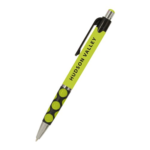 Dot Plastic Click Ballpoint Pen With Grip - One-Color Personalization ...