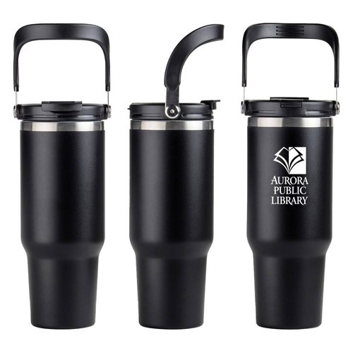 2-in-1 Chug/Spout Lid & Carry Handle Stainless-Steel Tumbler 40 oz ...
