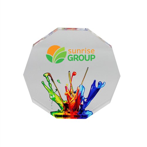 USA-Made Clear Acrylic Award 20" Octagon - Full-Color Personalization ...
