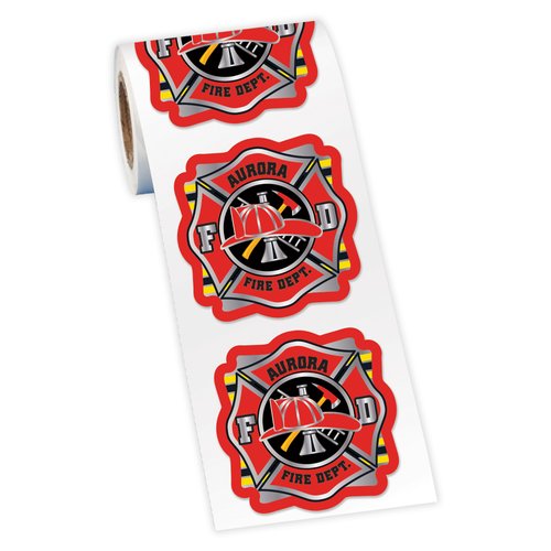 Silver Foil Maltese Cross Badge Stickers - Roll of 1,000 - One-Color ...