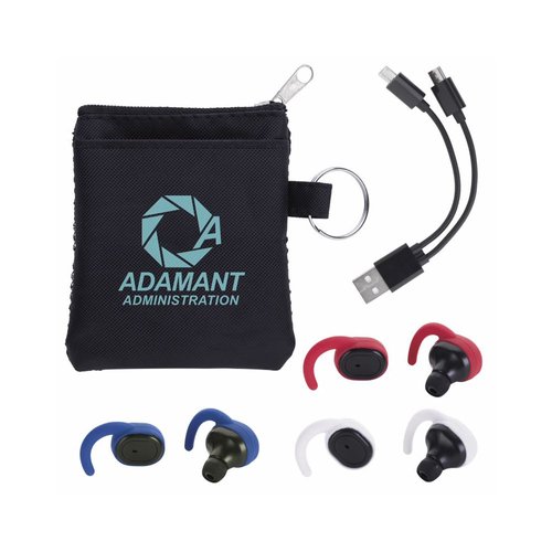 Truly Wireless Earbuds With Mesh Pouch - Personalization Available ...
