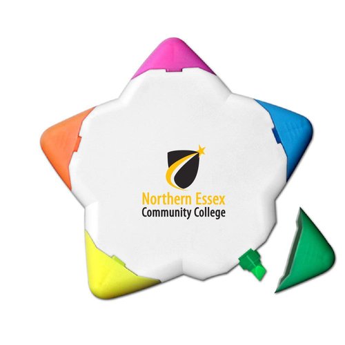 5-Color Star-Shaped Highlighter - Full-Color Personalization Available ...