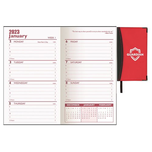 Ascot Two-Tone Vinyl Soft Cover Weekly Planner - Personalization ...