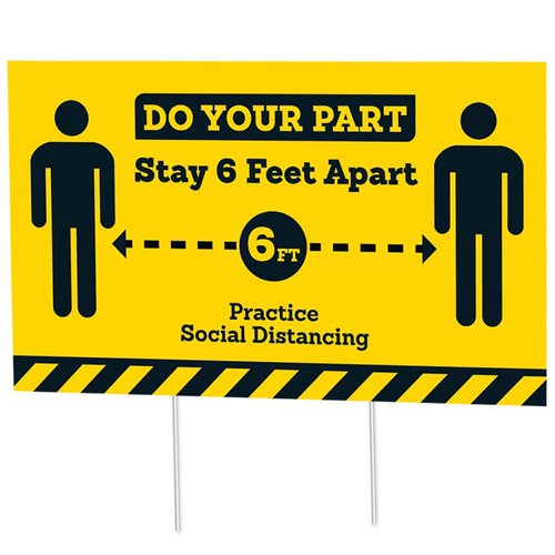 Practice Social Distancing 18" x 12" Yard Sign | Positive Promotions