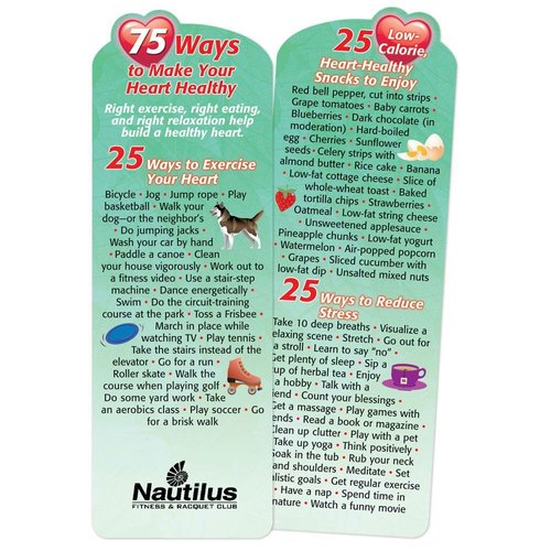 75 Ways To Make Your Heart Healthy Deluxe Die-Cut Bookmark ...