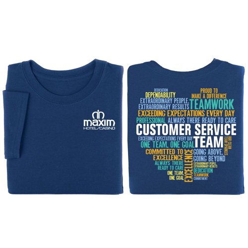 Customer Service Team (Heart Word Cloud) Two-Sided T-Shirt ...