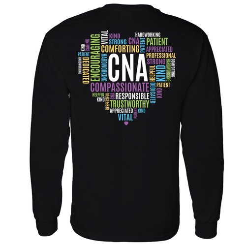 CNA Word Cloud Two-Sided Unisex Long-Sleeve T-Shirt - Silkscreened ...
