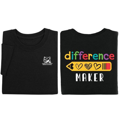 Difference Maker (Pencil) Unisex 2-Sided Short-Sleeved T-Shirt ...