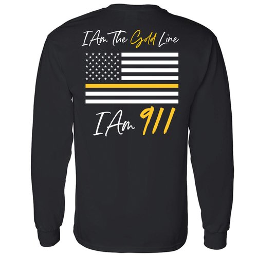 I Am 911 Gildan® Unisex 2-Sided Long-Sleeved T-Shirt - Silkscreened ...
