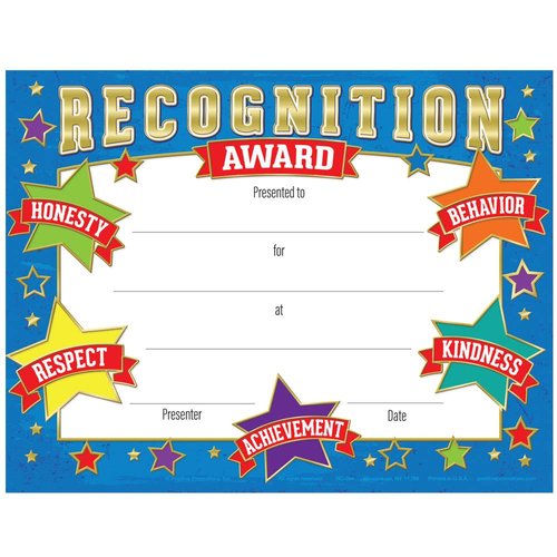 Recognition Award Gold Foil-Stamped Certificate - Pack of 25 | Positive ...