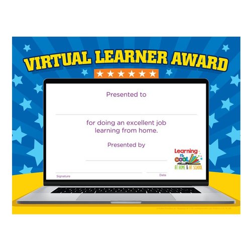 Virtual Learner Award Gold Foil-Stamped Certificates - Pack of 25 ...