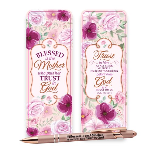 Blessed Is the Mother Who Puts Her Trust in God Deluxe Bookmark & Rose ...