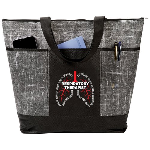 Respiratory Therapist Lungs Malibu Non-Woven Zippered Tote Bag ...