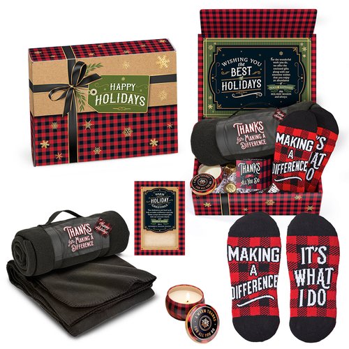 Buffalo Plaid Gift Set in Holiday Gift Box | Positive Promotions