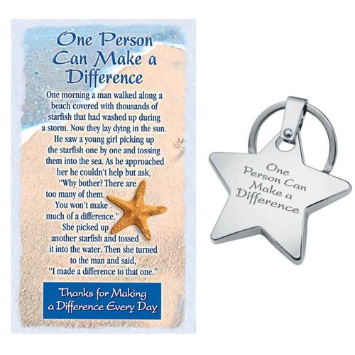 One Person Can Make A Difference Star Key Tag | Positive Promotions