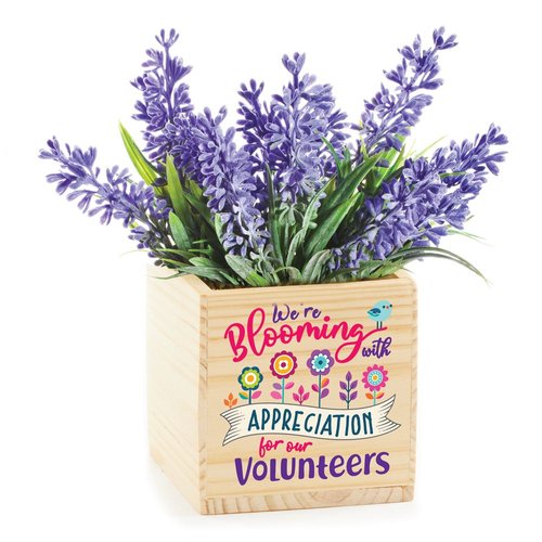 We're Blooming With Appreciation For Our Volunteers Wooden Planter Cube ...