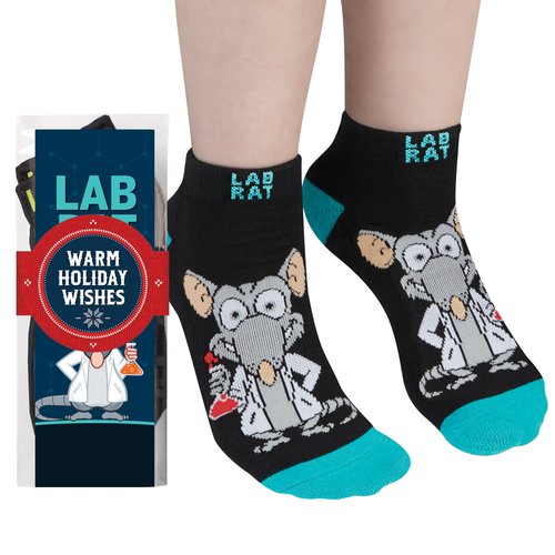 Lab Rat "Toe"-tally Awesome Ankle Socks In Holiday Gift Wrapper ...