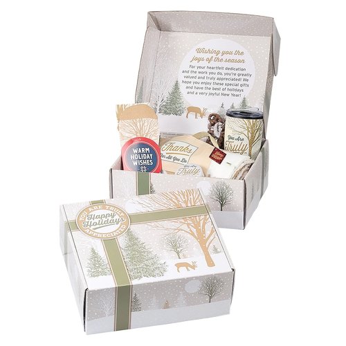 Winter Scene Holiday Box Gift Set With Roll-Up Eco Blanket | Positive ...