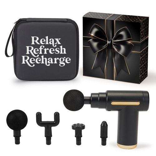 Relax, Refresh, Recharge Deep Tissue Massage Gun With Carry Case in Holiday Gift Box | Positive ...