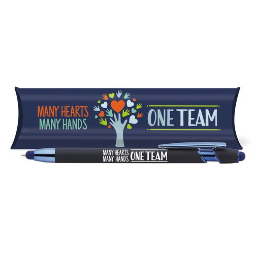 Many Hearts, Many Hands, One Team Nova Dual-Stylus Soft-Touch Metal Pen ...