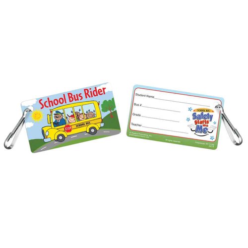 School Bus Rider Clip-On Student ID Card - Pack of 25 | Positive Promotions