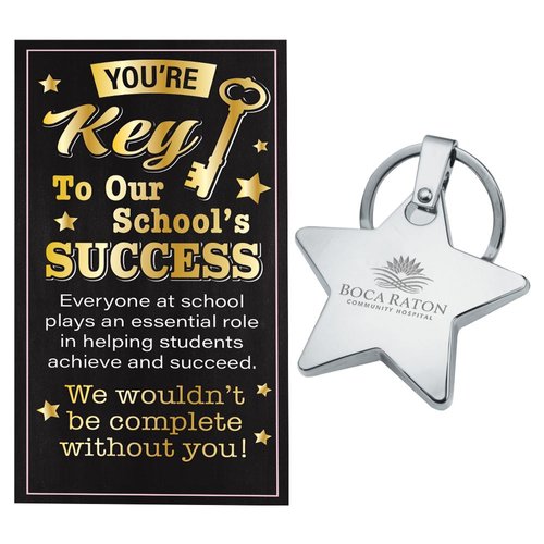 Personalized Star Key Ring With Presentation Card | Positive Promotions