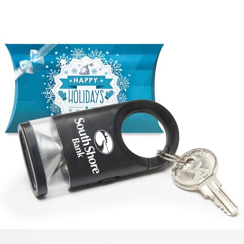 Black LED Carabiner Flashlight Lamp in Holiday Gift Box ...