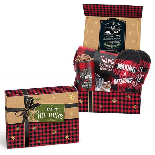 Buffalo Plaid Holiday Box Gift Set - Card Personalization Available ...